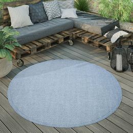 Paco Home Teppich »Timber 125« rund 4 mm Höhe Flachgewebe, Sisal Optik, In- und Outdoor geeignet, Wohnzimmer denim Obermaterial: 100% Polypropylen...