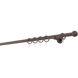 mydeco Gardinenstange »20mm Ball Wandträger 6, 5 cm« 1 läufig-läufig Fixmaß braun B/L: 180 cm