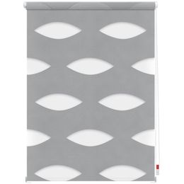 LICHTBLICK ORIGINAL Doppelrollo &raquo;Duo Rollo Klemmfix Ellipse&laquo; Lichtschutz ohne Bohren im Fixma&szlig; grau Polyester