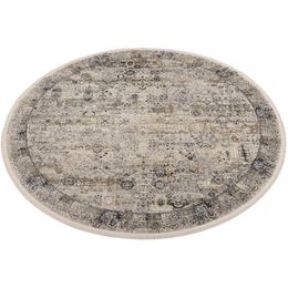 OCI DIE TEPPICHMARKE Teppich &raquo;BESTSELLER TADI&laquo; rund 8 mm H&ouml;he Wohnzimmer goldfarben/grau Obermaterial: 70% Viskose, 30% Polyacryl &Oslash; 160 cm 1 Stk.