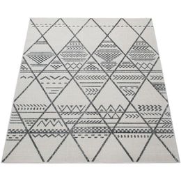 Paco Home Teppich &raquo;Battal 827&laquo; rechteckig 8 mm H&ouml;he Kurzflor, Scandi Design, Rauten Muster beige Obermaterial: 90% Polypropylen, 10% Polyester B :...