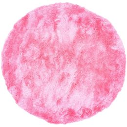 CarpetFine Hochflor-Teppich »Breeze« rund 45 mm Höhe besonders weich mit leichtem Glanz Garn, Wohnzimmer rosa Obermaterial: 100% Polyester Ø 80 cm...