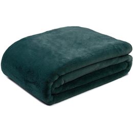 G&ouml;zze G&Ouml;ZZE Wohndecke &raquo;Merino Wendewohndecke&laquo; kuschelig weich dunkelgr&uuml;n Obermaterial: 100% Polyester B/L: 150 cm x 200 cm