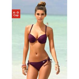 Buffalo Push-Up-Bikini, mit geflochtenem Rückendetail bordeaux 34 - Cup B Cup B 34 Geflochtenes Detail am Rücken
