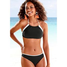 Lascana Bustier-Bikini mit kontrastfarbener Einfassung schwarz-weiß 32 - N-Gr N-Gr 32 Klassisches schwarz-weiß Design