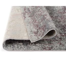 OCI DIE TEPPICHMARKE Teppich &raquo;JUWEL LIRAY&laquo; rund 20 mm H&ouml;he Wohnzimmer beige/aubergine Obermaterial: 75% Polypropylen, 25% Polyester &Oslash; 200 cm 1 Stk.