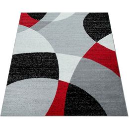 Paco Home Teppich &raquo;Fiesta 114&laquo; rechteckig 12 mm H&ouml;he Kurzflor, Designer Teppich, ideal im Wohnzimmer & Schlafzimmer rot Obermaterial: 100%...