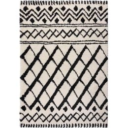 FLAIR RUGS Hochflor-Teppich »Souk Berber« rechteckig 30 mm Höhe Boho-Look, Rauten Design, weich creme Obermaterial: 100% Polypropylen B : 160 cm...