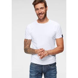 Replay T-Shirt, offene Kanten weiß L (50) L (50) Kurzarm-Design, perfekt für wärmere Tage oder als Layering-Basis in kühleren Monaten