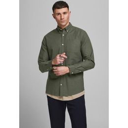 Jack & Jones JACK & JONES Langarmhemd »OXFORD SHIRT« olivgrün S - N-Gr N-Gr S Langarmhemd mit Brusttasche