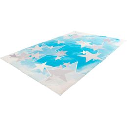 Obsession Kinderteppich »My Stars 410« rechteckig 10 mm Höhe Kurzflor, Motiv Sterne, Kinderzimmer blau Obermaterial: 100% Polyester B : 120 cm 1...
