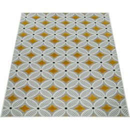 Paco Home Teppich »Charleroi 493« rechteckig 3 mm Höhe 3D-Retro Design, In- und Outdoor geeignet gelb Obermaterial: 100% Polypropylen B : 120 cm...