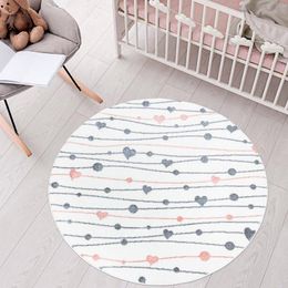 Carpet City Kinderteppich »ANIME901« rund 11 mm Höhe Kinderzimmer Teppich Modern mit lustigen Cartoon-Figuren, Multi creme Obermaterial: 100%...