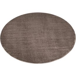 Carpet City Teppich &raquo;Softshine 2236&laquo; rund 14 mm H&ouml;he besonders weich, Uni Farben, ideal f&uuml;r Wohnzimmer & Schlafzimmer taupe Obermaterial: 100%...
