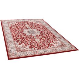 Theko Wollteppich &raquo;Dolna - 859&laquo; rechteckig 10 mm H&ouml;he Kurzflor, reine Wolle, Orient-Optik rot Schurwolle