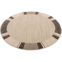 OCI DIE TEPPICHMARKE Teppich &raquo;CASTLE FLORA&laquo; rund 20 mm H&ouml;he Wohnzimmer braun/beige Obermaterial: 100% Polypropylen &Oslash; 120 cm 1 Stk.