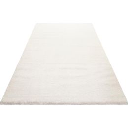 WECON HOME BASICS Hochflor-Teppich »Ella« rund 40 mm Höhe Wohnzimmer weiß Obermaterial: 100% Polyester B : 80 cm 1 Stk.