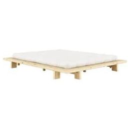 Bettgestell KARUP DESIGN "JAPAN BED Bodenbett, Holzrahmen, Futonbett, Jugendbett, Holzbett", kiefer natur unbehandelt, B:188cm H:20cm L:228cm, Betten, Massivholzbett mit Lattenrost, Kiefer massiv, Bett ohne Kopfteil, Topseller