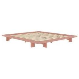 Bettgestell KARUP DESIGN "JAPAN BED Bodenbett, Holzrahmen, Futonbett, Jugendbett, Holzbett", pink (kiefer pink sky lackiert), B:208cm H:20cm L:228cm, Betten, Massivholzbett mit Lattenrost, Kiefer massiv, Bett ohne Kopfteil