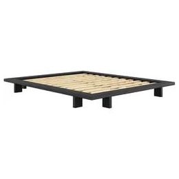 Bettgestell KARUP DESIGN "JAPAN BED Bodenbett, Holzrahmen, Futonbett, Jugendbett, Holzbett", schwarz (kiefer schwarz night lackiert), B:188cm H:20cm L:228cm, Betten, Massivholzbett mit Lattenrost, Kiefer massiv, Bett ohne Kopfteil