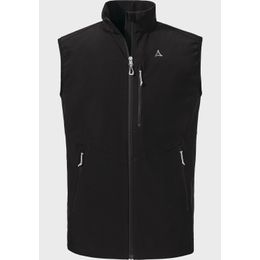 Schöffel Funktionsweste SCHÖFFEL "Softshell Vest Tonion M", Herren, Gr. 46, schwarz (9990, schwarz), Oberstoff : Aussenseite: 92% Polyester 8% Elasthan Innenseite: 100% Polyester (Membran: Polyurethan), sportlich, ohne Ausschnitt, Westen