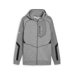 Sweatjacke Puma "BMW M Motorsport Kapuzenjacke Herren", Herren, Gr. L, grau (medium gray heather), Obermaterial: 32% Polyester, 68% Baumwolle; Taschenfutter: 100% Baumwolle; Kapuzenfutter: 100% Baumwolle; Ärmel: 68% Baumwolle, 32% Polyester; Kapuze: 28% Polyester, 72% Baumwolle; Rippe: 97% Baumwolle, 3% Elasthan; Einsatz: 72% Baumwolle, 28% Polyester; Seitentascheu00a0u2013 Oben: 100% Baumwolle; S