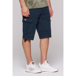 Cargoshorts CAMP DAVID, Herren, Gr. L, Normalgrößen, blau (deep water), Material: 100% Baumwolle, bestickt, casual, lässig geschnitten knielang, Hosen, mit Bindeband am Saum