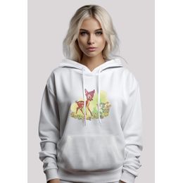 Kapuzenpullover F4NT4STIC "Disney Bambi Disney Bambi & Thumper Playing", Damen, Gr. L, weiß, Obermaterial: 65% Baumwolle, 35% Polyester, casual, relaxed fit, Langarm, Pullover, Premium Qualität