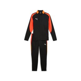 Trainingsanzug Puma "individualLIGA Trainingsanzug Herren", Herren, Gr. L, schwarz heat fire orange, Obermaterial: 100% Polyester; Taschenfutter: 100% Polyester, Sportanzüge