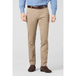 Chinos MEYER "Tokyo", Herren, Gr. 24, Normalgr&ouml;&szlig;en, beige, 89% Baumwolle, 8% Elastomultiester, 3% Elasthan, unifarben, regular fit lang, Hosen, mit Franz&ouml;sischen Seitentaschen