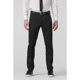 Anzughose MEYER "Bonn", Herren, Gr. 50, Normalgrößen, schwarz, 53% Polyester, 45% Wolle, 2% Elasthan, unifarben, slim fit lang, Hosen Anzughose, mit 4-Way-Stretch