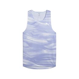 Laufshirt Puma "RACEDAY ULTRASPUN Graphic Singlet Herren", Herren, Gr. L, blau (cool weather blau), Obermaterial: 100% Polyester, bedruckt, regular fit, Rundhals, ohne Ärmel, Shirts