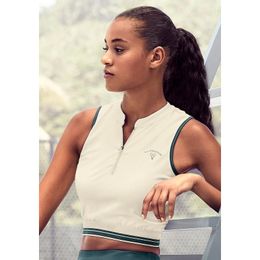 active by Lascana LASCANA ACTIVE Crop-Top »Tennis« Sporttop mit Reißverschluss Offwhite XS (32/34) XS (32/34) Tennis Crop Top