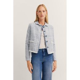 Bugatti Kurzblazer mit Knopfleiste 340-blaugrau 34 34 Mit Fransen