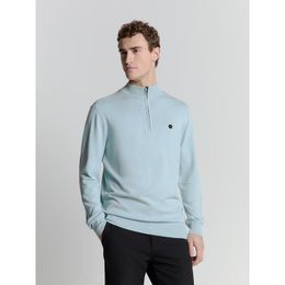 NO EXCESS Herren NO EXCESS Rundhalspullover &raquo; Sweatshirt mit halbem Rei&szlig;verschluss&laquo; blau L