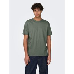 Only & Sons ONLY & SONS Rundhalsshirt »ONSMAX LIFE REG SS STITCH TEE« Castor Gray XXL XXL T-Shirt von Only & Sons