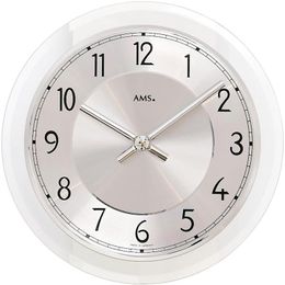 AMS Wanduhr »W9476« Quarzuhr, Glas, Wohnzimmer, Esszimmer, Küche, Made in Germany, Büro, Flur transparent 0 Wanduhr in schlichter Optik