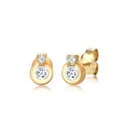 Elli DIAMONDS Paar Ohrstecker &raquo;Ohrstecker Kreis Topas Diamant Wei&szlig; (0.03 ct) 585 Gelbgold&laquo; Gold onesize Ohrringe f&uuml;r Damen mit Diamant und Topas...