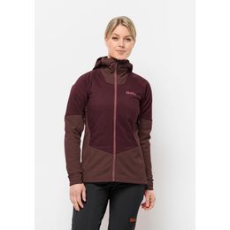 Jack Wolfskin Funktionsjacke &raquo;ALPSPITZE INS HYBRID W&laquo; mit Kapuze dark-maroon XS (34) XS (34) 2 hochgesetzte H&uuml;fttaschen, Innentasche