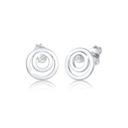 Elli DIAMONDS Paar Ohrstecker »Ohrstecker Kreis Diamant Weiß (0.03ct) 925 Sterling Silber« Silber onesize Ohrringe für Damen mit Diamant