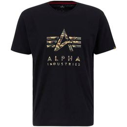 Alpha Industries Kurzarmshirt »Camo PP T« black 3XL 3XL Regular Fit Passform umspielt den Körper locker und angenehm