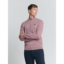 NO EXCESS Herren NO EXCESS Rundhalspullover &raquo; Sweatshirt mit halbem Rei&szlig;verschluss&laquo; lila M