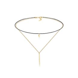 Elli Collier »Choker Layer Anhänger Dreieck 925 Sterling Silber« Gold 36 Halskette für Damen verleiht jedem Outfit einen eleganten Touch