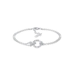 Elli Armband »Kreis Kristalle Silber« Weiß 20 cm Elegantes Armband aus 925er Sterling Silber