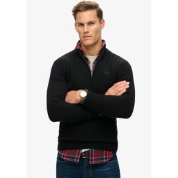 Superdry Strickpullover »ESSENTIAL EMB KNIT HALF ZIP« Black XXL XXL Modischer Pullover von Superdry