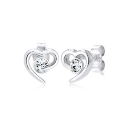 Elli Paar Ohrstecker »Herz Liebe Freunde Kristalle 925 Silber« Silber onesize Elegante Ohrringe aus 925er Sterling Silber