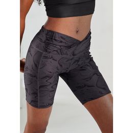 active by Lascana LASCANA ACTIVE Funktionshose Sporthose mit Allover-Print und kleiner Rei&szlig;verschlusstasche schwarz XL (48/50) - N-Gr N-Gr XL (48/50) Performance...