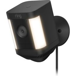 Ring &Uuml;berwachungskamera &raquo;Spotlight Kamera Plus Netzstecker&laquo; Au&szlig;enbereich schwarz 2 LED-Spotlights, Sicherheitssirene, Gegensprechfunktion