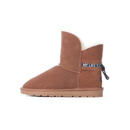 NICEBAY Leder-Winterboots "Zaria" in Hellbraun - 63% | Größe 38 | Damen-stiefel