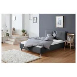 Polsterbett, schwarz (charcoal), B:150cm H:98cm L:210cm, Bezug Bett: 100% Polyester, Bonnell-Federkernmatratze: 51% Polypropylen, 39% Polyester, 10% Baumwolle, Kaltschaummatratze: 100% Polyester, Bezug abnehm- und waschbar bis 60u00b0C, Westfalia Schlafkomfort, Betten